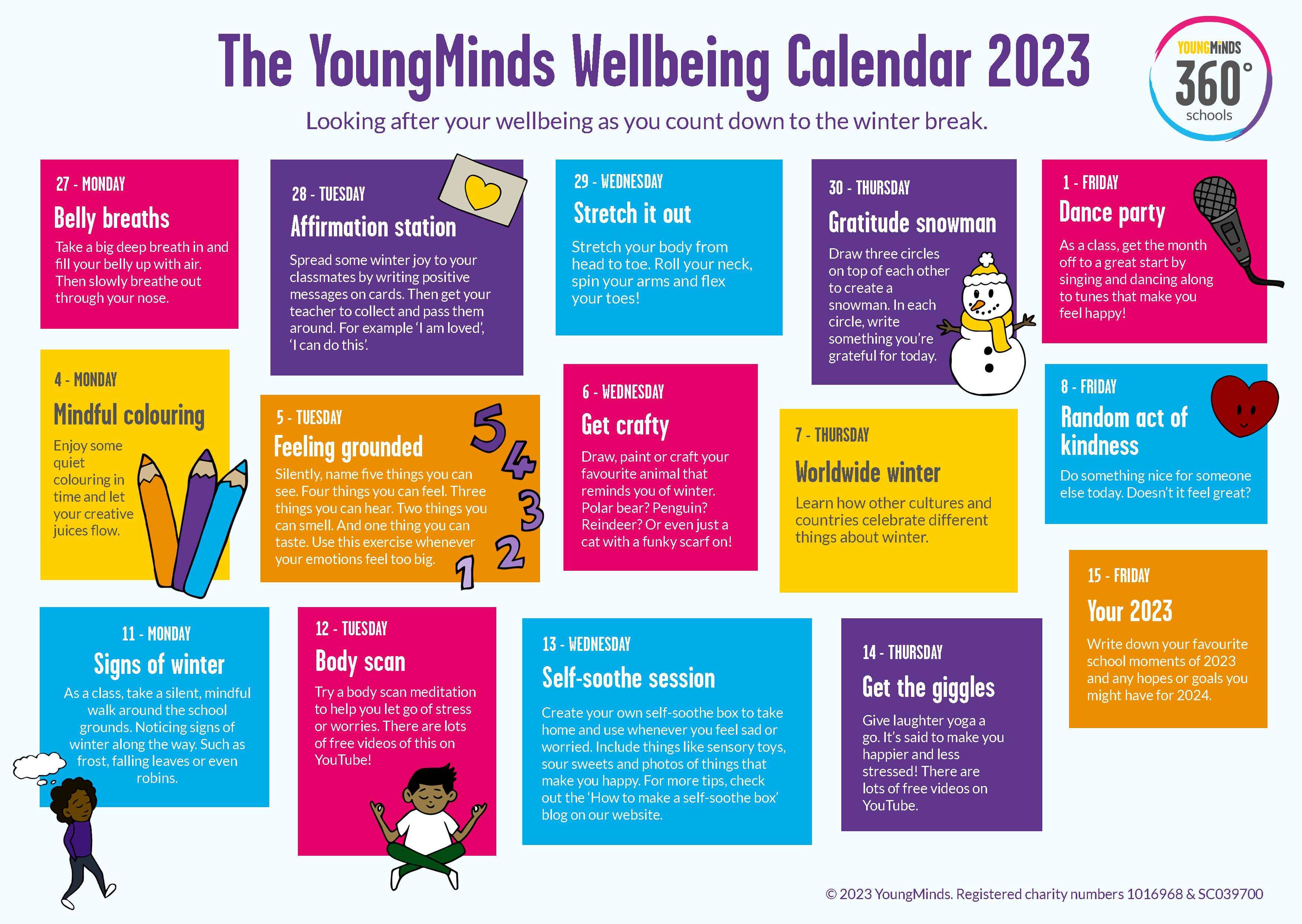 Wellbeing Advent Calendars Resources Youngminds